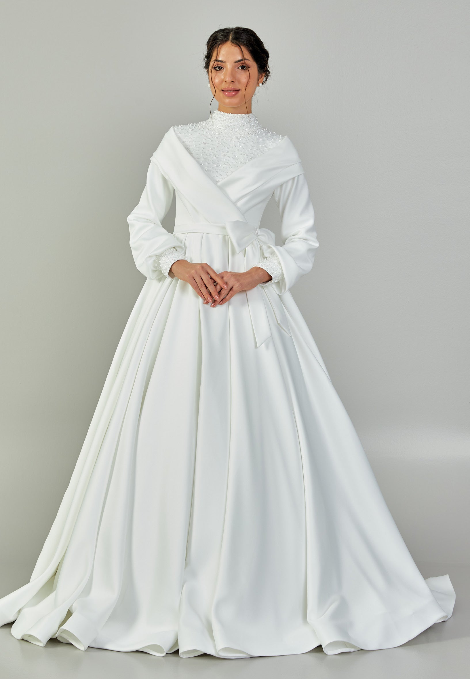 Long Sleeve Maxi Polyester Regular Wedding Dress abb2404040 – Istanbul ...